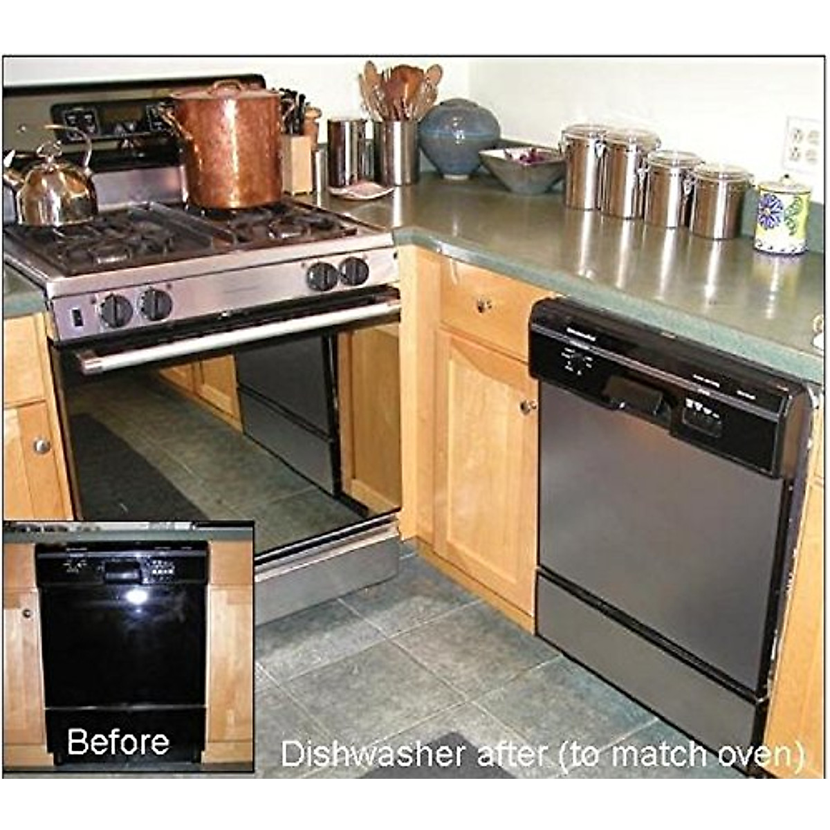 Stainless Steel Contact Vinyl Paper Peel and Stick Wrap Overlay Covering for Kitchen Appliances Dishwasher Fridge Oven 36" x 36" Fix Repair or Update (Trimmable) Waterproof, Scratchproof, Thick