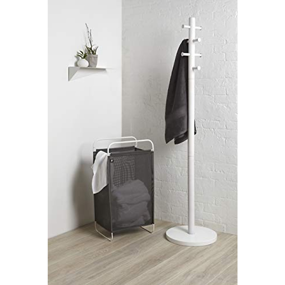 Umbra Cinch Laundry Hamper, Gray, White