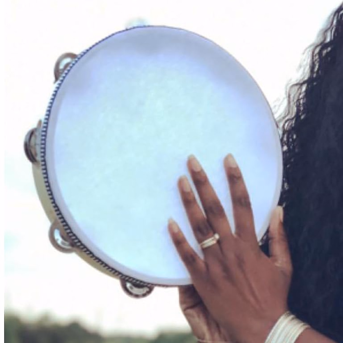 MAHIONG 4 PCS 4" 6" 8" 10" Wooden Tambourine, Musical Instrument Tambourine Set, Handheld Drum Bell Metal Jingles Single Row Percussion for Church, KTV, Party