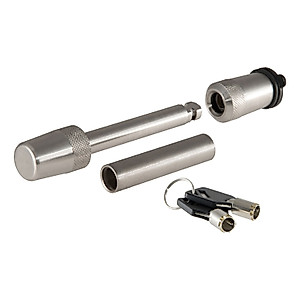 CURT 23580 Stainless Steel Trailer Hitch Lock, 1/2-Inch Pin Diameter, 5/8-Inch Adapter, Fits 1-1/4 or 2-Inch Receiver