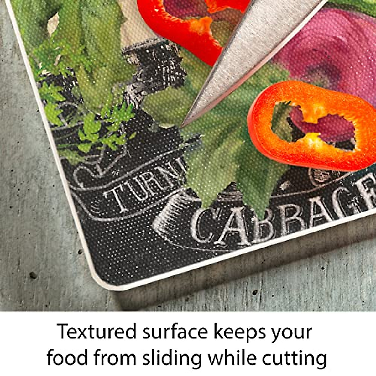 CounterArt Our Farm 3mm Heat Tolerant Tempered Glass Cutting Board 15” x 12” Manufactured in the USA Dishwasher Safe