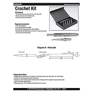 Penn State Industries PKCROCHET Interchangeable Crochet Hook Kit Set Woodturning Project