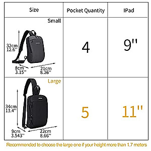 OSOCE Convertible Sling Bag Casual Sling Backpack Chest Crossbody Shoulder Bag Gifts Sport Travel Waterproof