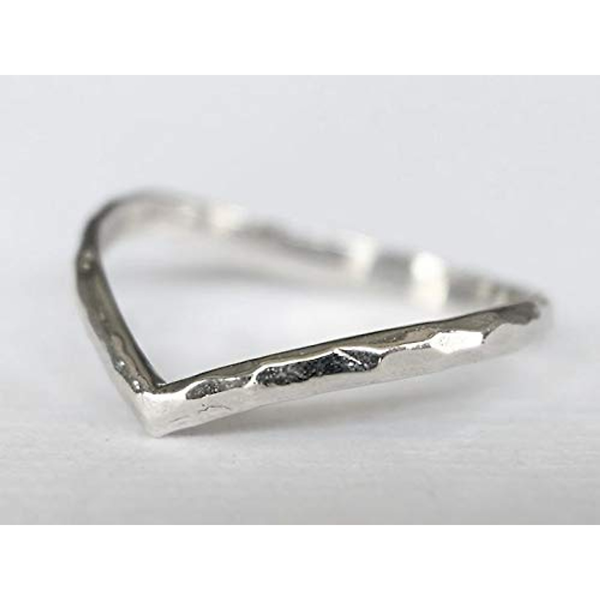 SOVATS Chevron Hammered Thumb Ring for Women 925 Sterling Silver Rhodium Plated - Simple, Stylish &Trendy Nickel Free Ring, Size 8