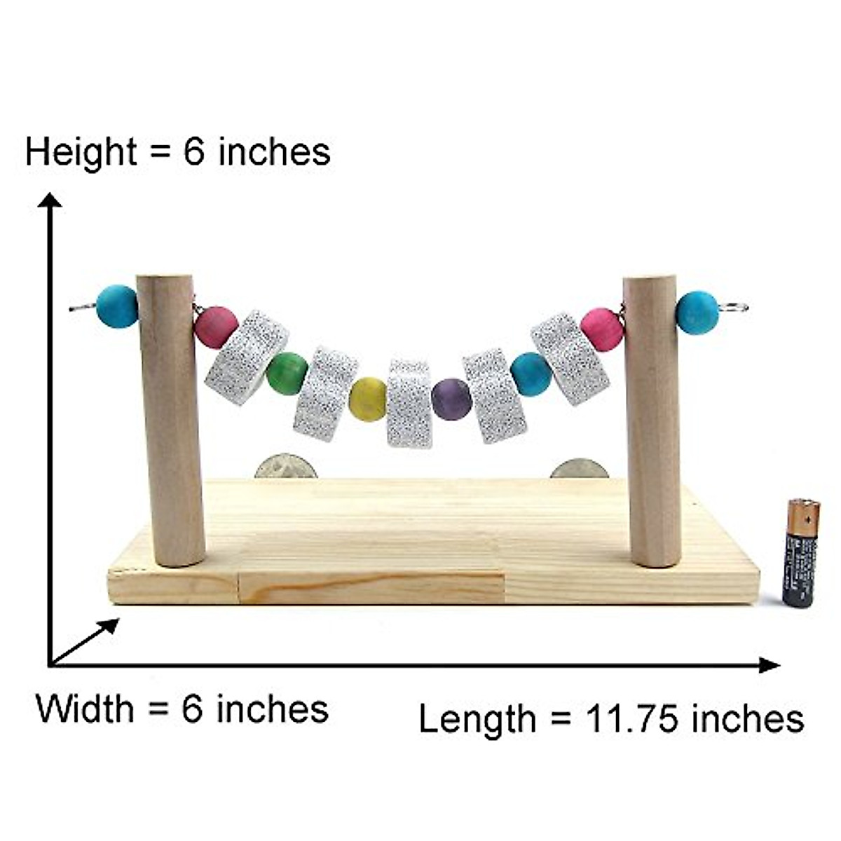Hypeety Wooden Bird Perch Platform Pet Natural Chewing Toys Health Cage Accessories for Mouse, Chinchilla, Rat, Gerbil, Guinea-Pigs, Dwarf Hamster