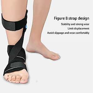WILLQ Foot Drop Orthosis Drop Foot Brace Orthosis Support for ​Drop Foot Nerve Injury Relieve Pressure Keeping Foot Straight Right Angle Low-Profile Heel-Less Design for Optimum Comfort,Left,Middle