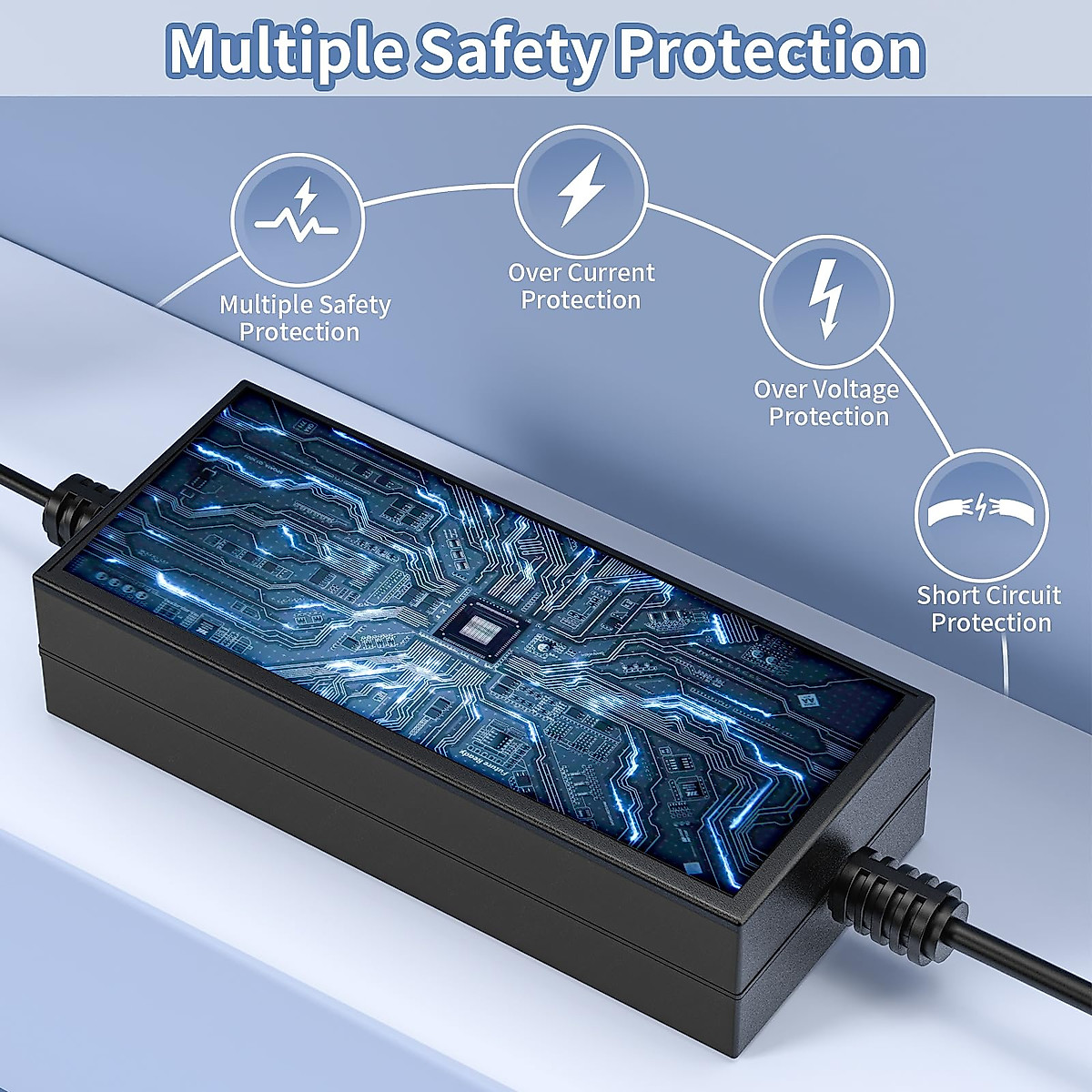 12V 5A Power Supply, Waysse Power Supply Adapter, AC DC Converter 100-220V to 12 Volt 5 Amp Transformer 5.5x2.1mm Plug for LED Strip Light DVR NVR Security Cameras System CCTV Accessories