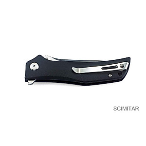 Bestech Knife Scimitar Linerlock Folding Knife G10 Series - Black, BTKG05A1-BRK
