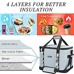 GARDRIT 16/30/60 Can Large Cooler Bag - Collapsible Insulated Lunch Box, Leakproof Cooler Bag Suitable for Camping, Picnic& Beach (39L)