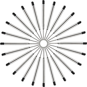 DunBong Black Ink Refill Pack of 5, Replaceable Ballpoint Pen Refills, Medium Point Metal Refill (Black)