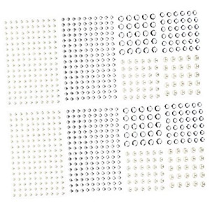KONTONTY 12 Sheets Beauty Rhinestones Stickers for Nails Pearl Rhinestones Nail Jewels Nose Art Sticker Craft Acrylic Stickers Eye Body Peals Nail Acrylic Charms Colored Rhinestone Stickers