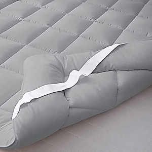 Pure Eco Mattress Topper Queen Size,Deep Pockets (8-22" Depth) Fits, 500TC Cotton Pad Cover, 1300 GSM Mattress Pads, Extra Thick Cooling Queen Size Bed Mattress Topper 60"x80" Inches Silver