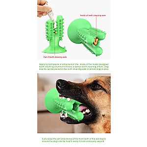 ASWER Dog Teeth Cleaning Toothbrush Durable Puppy Suction Cup Teething Chew Toy Tough Pet Dental Oral Care Brushing Sticks Safe Dogs Chewing Toys for Aggressive Chewers Small Medium Breed
