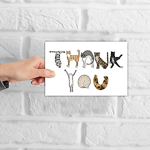 GYYsweetus Charming Cats Thank You Card, Original Lovely Card for Cat Lovers, Adorable Meow Gift for Best Friend Thank You So Much Thanksgiving Day Card