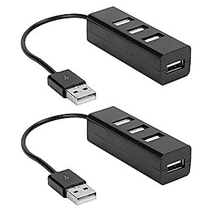 Salaty 4‑Port Hub, USB2.0 Hub 2Pcs Plug and Play for Notebooks(4USB Interface-Black, Pisa Leaning Tower Type)