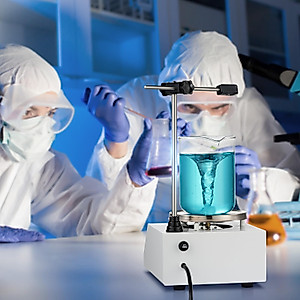 Happybuy Magnetic Stirrer 250W 158℉/70℃ Heating Hot Plate with Magnetic Stirrer 0-1600 RPM Adjustable 1000ML Lab Magnetic Stirrer Mixer with Stand Support, Stirring Bar