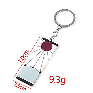 Kimetsu No Yaiba Tanjiro Keychain - Anime Character Acrylic Hanafuda Charm Key Chain - Cosplay Jewelry Gifts for Women Men and Fans