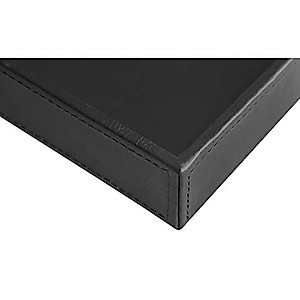 Vixdonos Valet Tray Nightstand Organizer,Leather Catchall Tray for Perfume,Jewelry,Key and Remote on Counter or Dresser(Black)