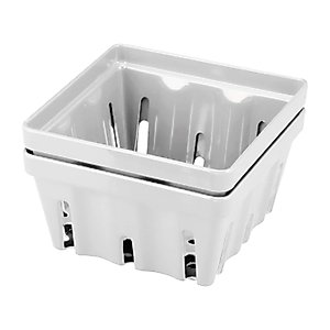UPware 2-Piece Patriotic 5 Inch Melamine Berry Basket, White