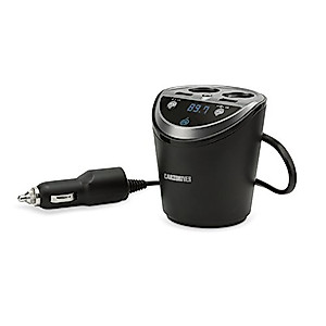CAR AND DRIVER Bluetooth FM Transmitter Cup Holder for Car with Built-in Dual USB Fast Charging Ports & Dual Cigarette Lighter 12V Power Sockets. Audio Adapter Receiver Wireless. Handsfree Car Kit