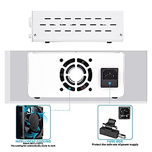 Programmable Memory Function Adjustable DC Power Supply 30V 10A Lab Bench Source Current Stabilized Voltage Regulator(White)