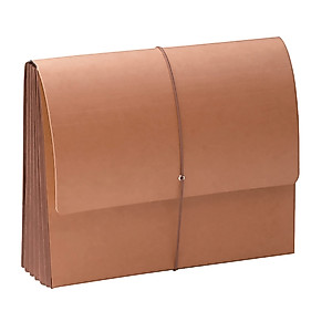 Smead TUFF Wallet, 5-1/4" Expansion, Flap and Cord Closure, Extra Wide Letter Size, Redrope, 10 per Box (71164)