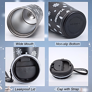 GEMFUL Travel Coffee Tumbler for Men Husband 17oz Reusable Insulated Mug Presents for Dad