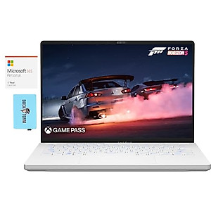ASUS ROG Zephyrus G14 Gaming & Entertainment Laptop (AMD Ryzen 7 7735HS 8-Core, 16GB DDR5 4800MHz RAM, 512GB SSD, GeForce RTX 4050, 14.0" Win 11 Home) with Microsoft 365 Personal, Dockztorm Hub