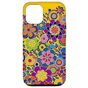 iPhone 14 Pro Bright and Colorful Hippy Trippy Flower Power Art Case