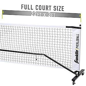 Franklin Sports Pickleball Net - Official Size with Wheels -Superior Portability, White/Black