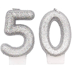 Stephanie Imports 50th Birthday Pack! Disposable Paper Plates, Napkins, Cups & Candles Set for 15 (With free extras)