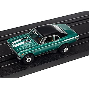 Auto World Thunderjet OK Used Cars 1969 Chevrolet Nova SS (Green) HO Scale Slot Car