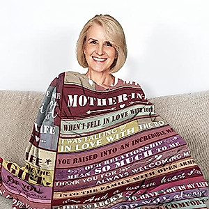 Gifts for Mother in Law Throw Blanket, Mother in Law Gifts from Daughter/Son in Law, Birthday Gifts for Mother in Law, Mother in Law Christmas, Soft Cozy Purple Blanket 50" X 60"