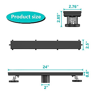 Neodrain 24-Inch Linear Shower Drain,with 2-in-1 Flat & Tile Insert Shiny Black Cover, Rectangle Shower Floor Drain, Floor Shower Drain with Adjustable Leveling Feet, Hair Strainer