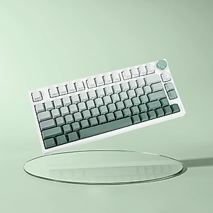 JOLINTAL 134 Keys Gradient Green Keycaps, PBT Double Shot Dying Keycaps, OEM Side Print Keycaps, Premium Retro Keycaps, Custom Backlit Keycaps for Mechanical Gaming Keyboard