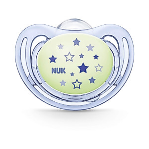NUK Airflow Glow-in-The-Dark Pacifiers, Baby Boys, 0-6 Months, 2 Pack, 0.09 Pounds