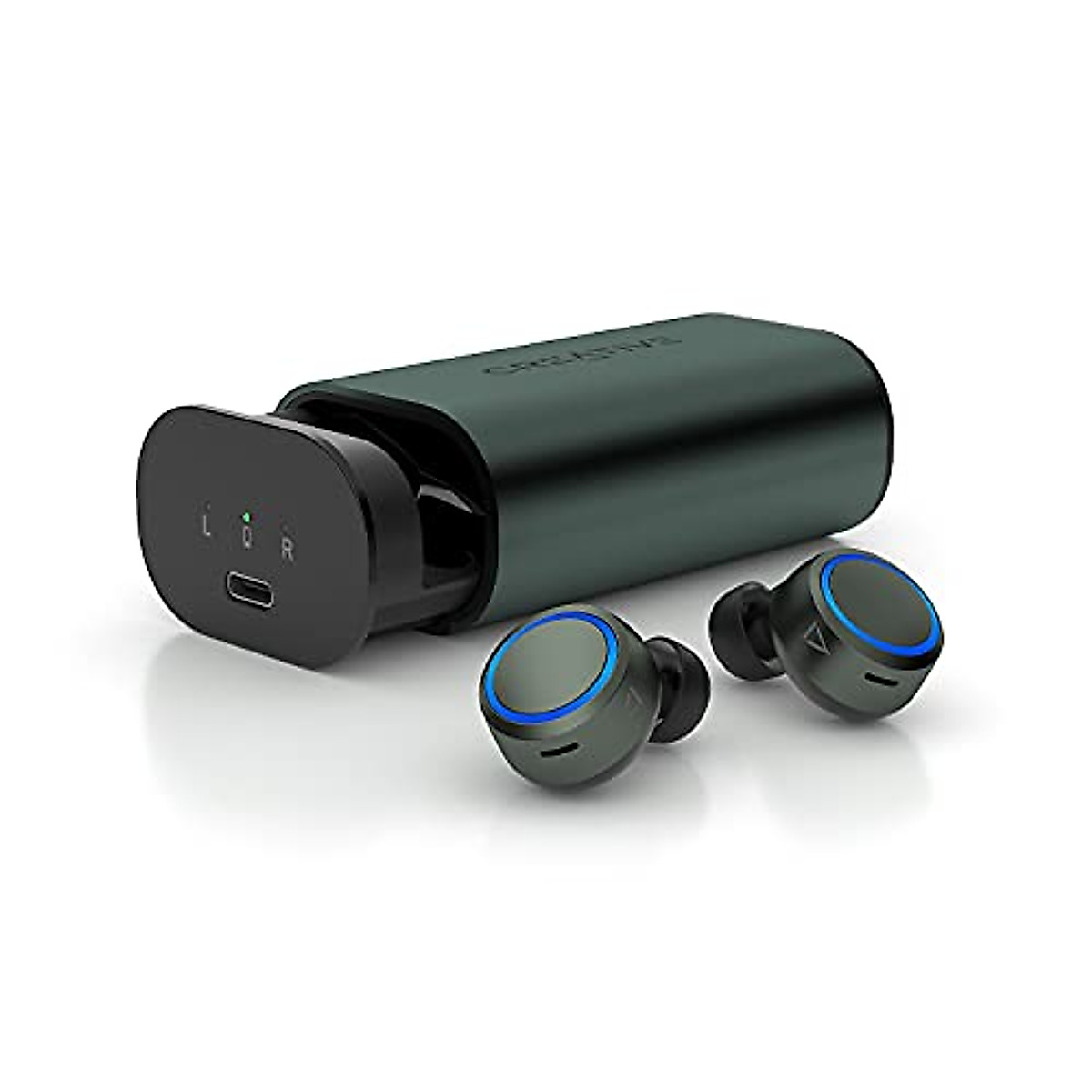 Creative Outlier Air V3 True Wireless Sweatproof in-Ear Headphones with Ambient Mode, Active Noise Reduction, Wireless Charging, Bluetooth 5.2, AAC, Quad Mics, 40hrs Battery / 10hrs per Charge