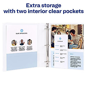 Avery Durable View 3 Ring Binder, 1 Inch Slant Rings, 4 White Binders (17575)