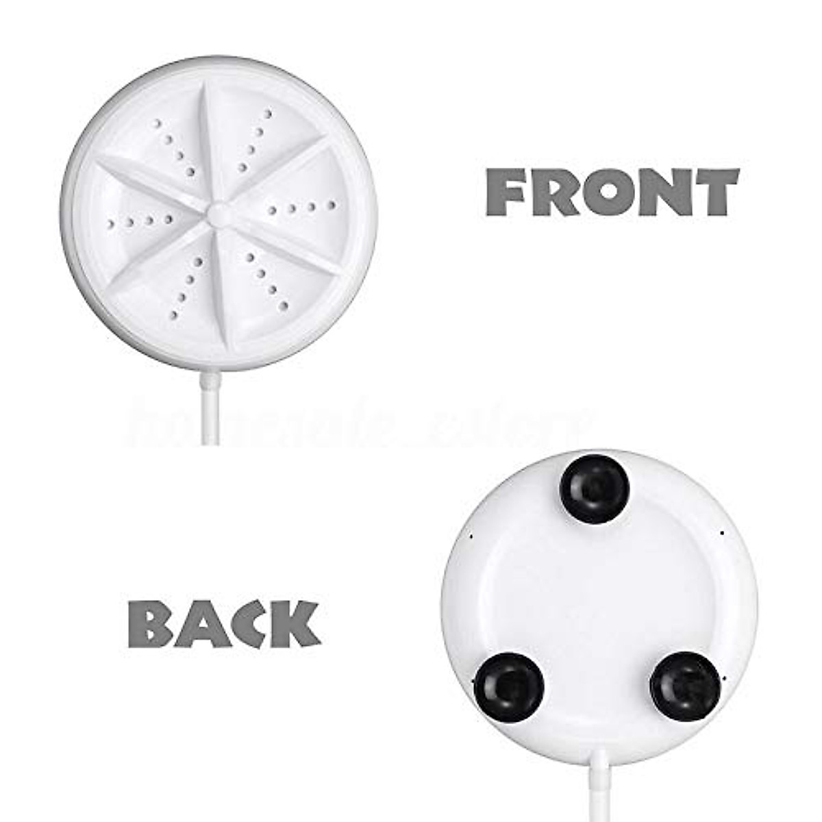 Greewen Mini Ultrasonic Washing Machine Portable Turbo Personal Rotating Washer, White