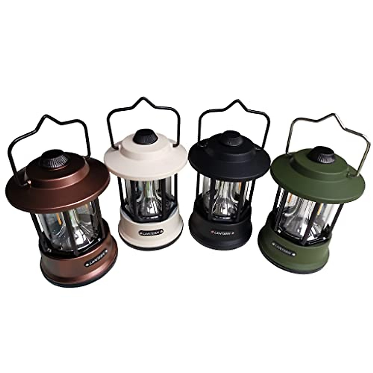 Goldengulf USB Rechargeable Super Bright Retro Campsite Lantern Outdoor Camping Hiking Fishing Tent Night Light Lamp Stepless Dimming 3 Modes Adjustable Waterproof (White)