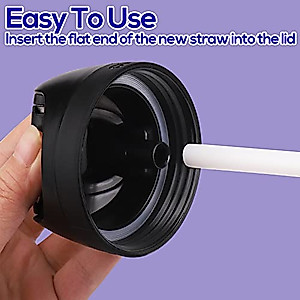 BUSOHA 6 PACK Replacement Straws for Owala 24 25 32 OZ, Long Plastic Straws with Cleaning Brush and 10 Stickers Compatible for Owala Water Bottle, Reusable Straw for Owala Free Sip Bottle Accessories