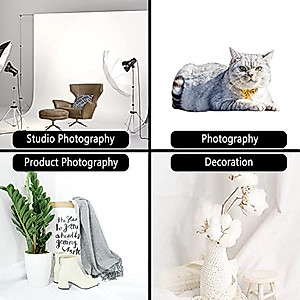 Backdrop Stand with White Backdrop，White Backdrop Stand，White Photo Backdrop with Stand， ​ Polyester White Cloth 6x9 feet Adjustable 8.5x10 Photography Stand 4 Clips