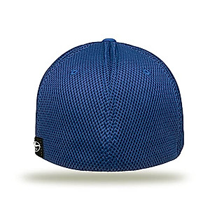 Our True God Faith Over Fear Leather Patch Flexfit Hat - Baseball Cap Men Breathable Flex Fit Ultrafibre Airmesh Fitted Cap (Royal Blue, Small-Medium, m)