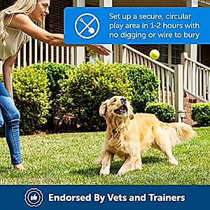 PetSafe Stay & Play Compact Wireless Pet Fence, LCD Screen to Adjust Circular Boundary, Secure up to 3/4 Acre Area, Use for All Your Pets, Portable System from the Parent Company of INVISIBLE FENCE