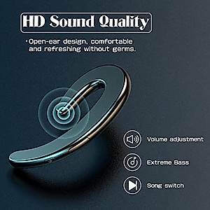 ESSONIO Open Ear Headphone Bluetooth earpiece for Cell Phone air Conduction Headphone Wireless Bluetooth Headphone with Microphone