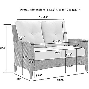 Crosley Furniture CO7161-LB Rockport Outdoor Wicker High Back Loveseat, Light Brown
