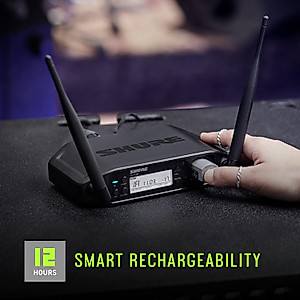 Shure GLXD24+/B87A Dual Band Pro Digital Wireless Microphone System for Church, Karaoke, Vocals - 12-Hour Battery Life, 100 ft Range | BETA 587 Handheld Vocal Mic, Single Channel Receiver