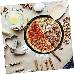 Hemoton 2pcs Non-stick Pizza Pan Nonstick Toast Pie Crisper Tray Pizza Baking Tray Muffin Tray Bread Loaf Pans for Baking Oven Tray Home Baking Tray Baking Pan Set Bakeware Pan Black Tool