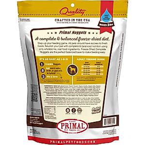 Primal Freeze Dried Dog Food Nuggets Rabbit 14 oz, Complete & Balanced Scoop & Serve Healthy Grain Free Raw Dog Food, Crafted in The USA