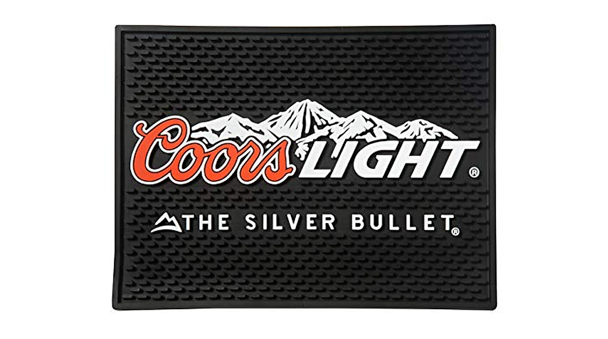 Coors Light Silver Bullet Bar Mat - Spill & Drip Protector 12x9
